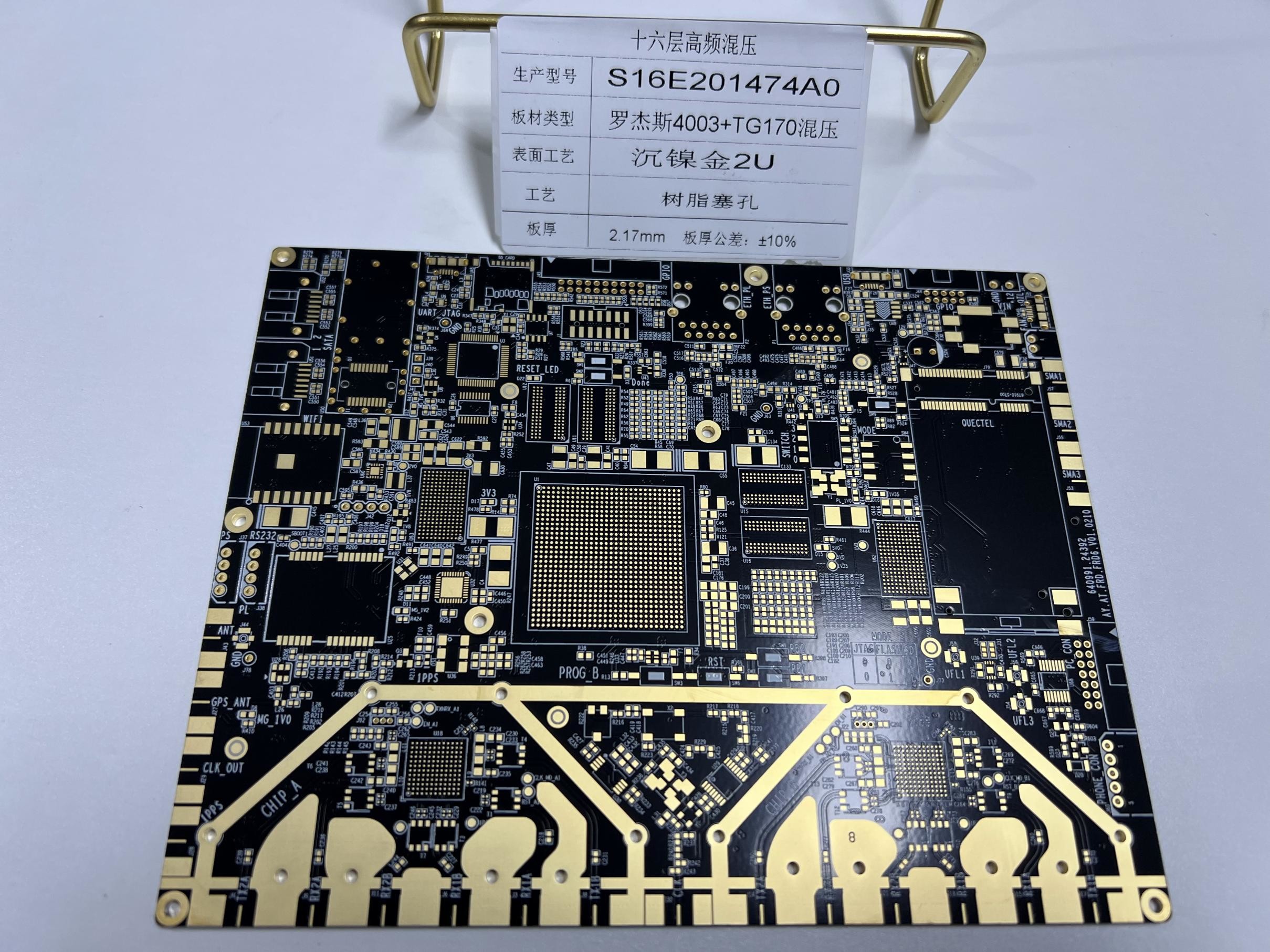 OEM Service Multilayer PCB Board Rogers PCBs RO4003C+FR-4 Tg170 16Layers